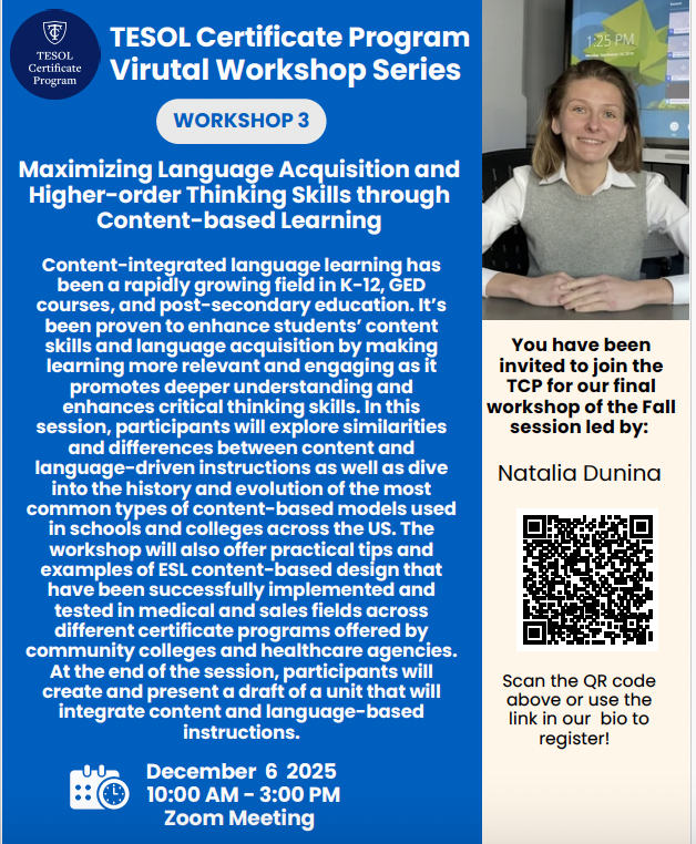 TCP Workshop "Maximizing Language Acquisition and Higher-order Thinking ...