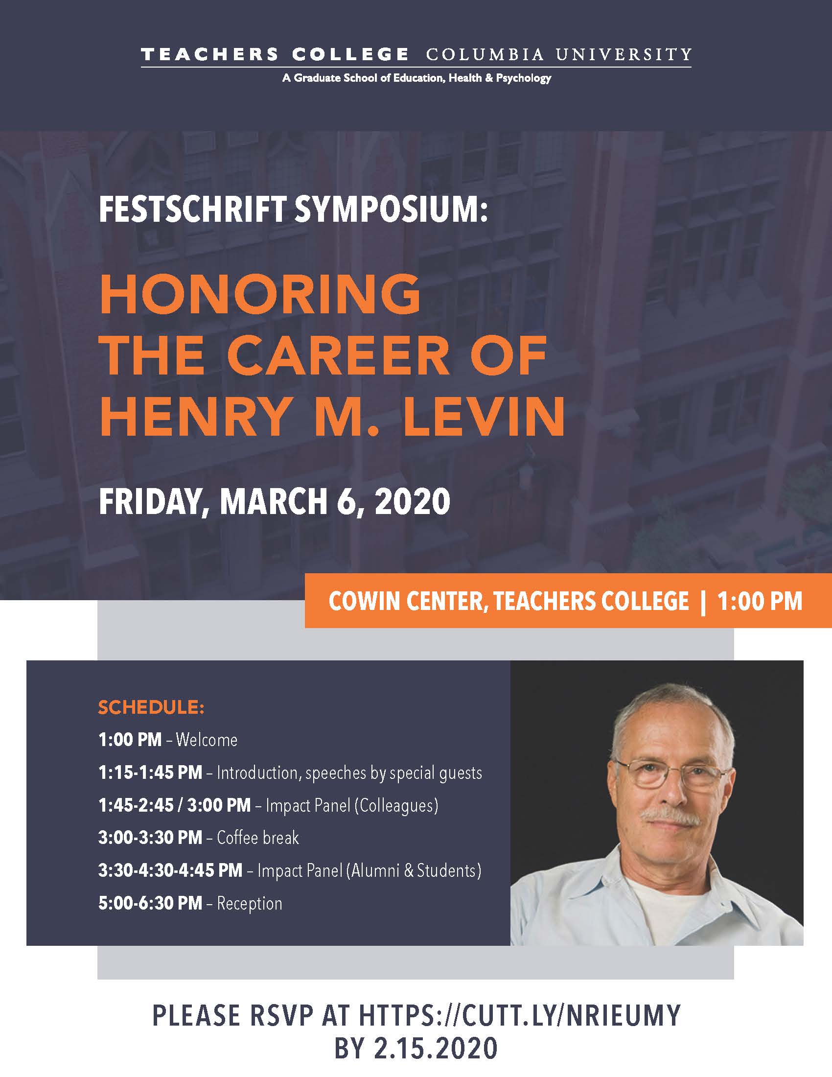 Festschrift Symposium: Honoring the Career of Henry M. Levin | Events ...