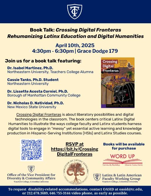 Book Talk: Crossing Digital Fronteras Rehumanizing Latinx Education and ...